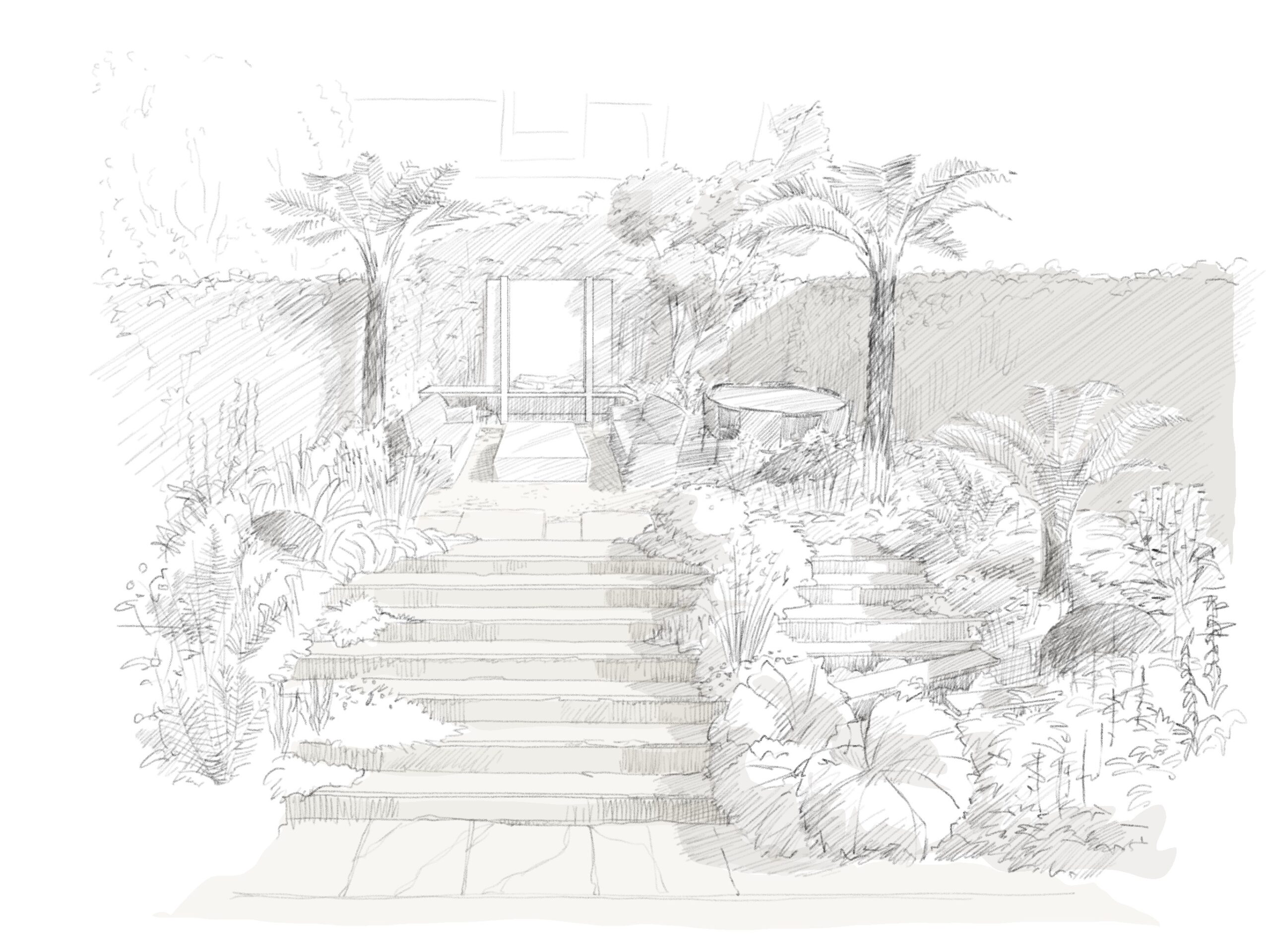 Outdoor Drawing Perspective Outdoor Space 5 Point Perspective (College